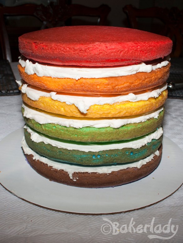 Rainbow Happiness Six Layer Cake – Bakerlady