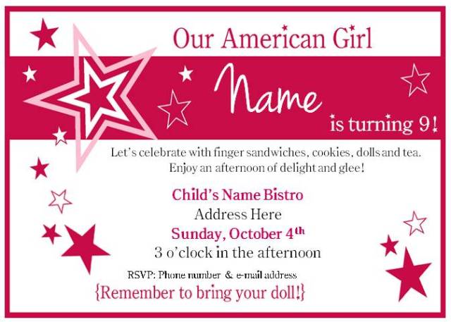 American Girl Tea Party Birthday – Bakerlady